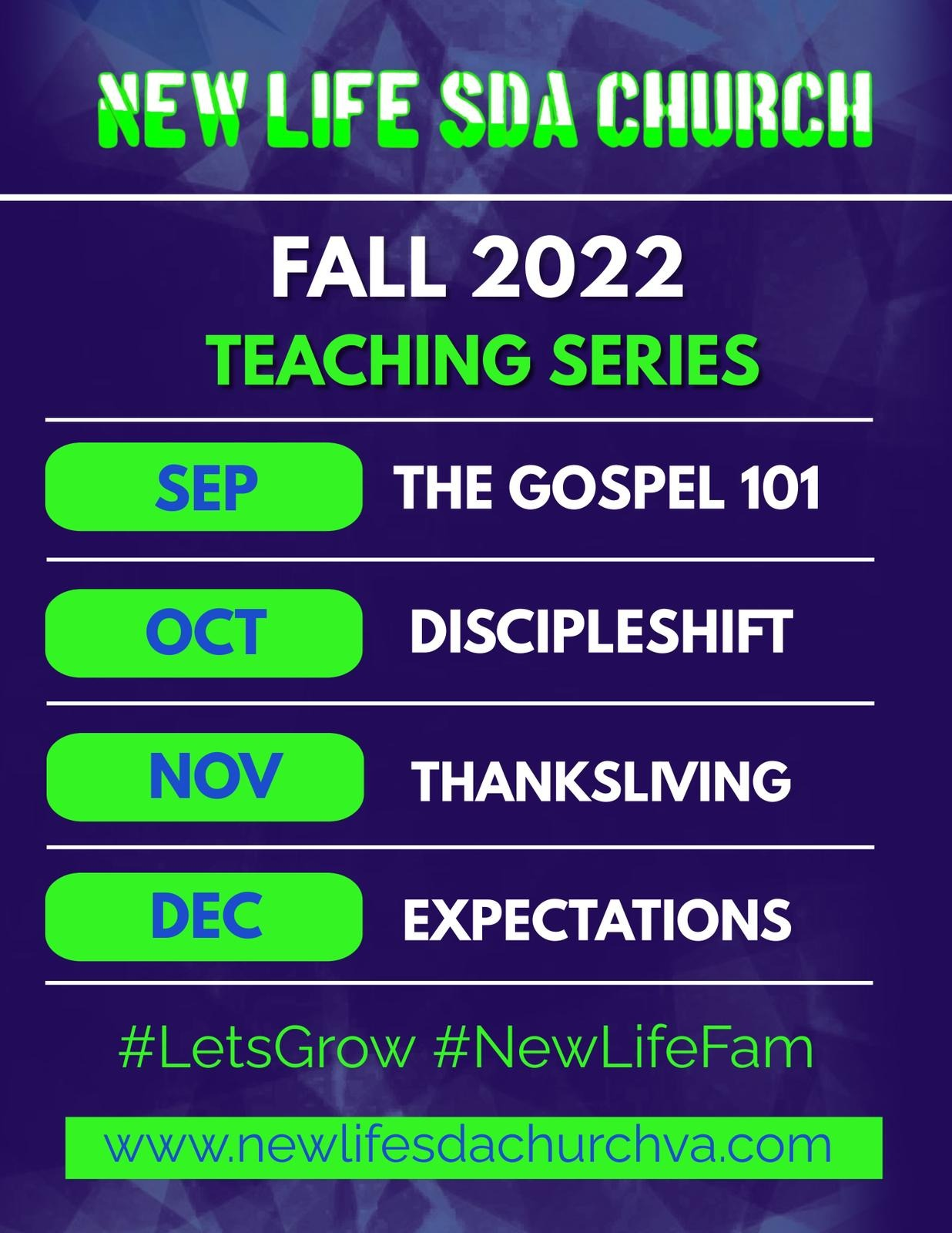 Fall Teaching Series 2022 | New Life SDA Church Fall Teaching Series 2022 | New Life SDA Church